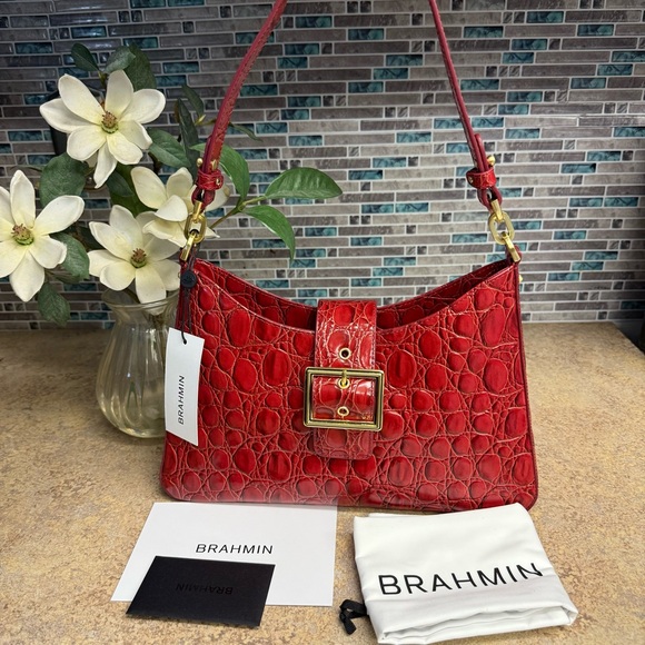 Brahmin | Bags | New Brahmin Esme Sriracha Vanderbilt Red Purse | Poshmark